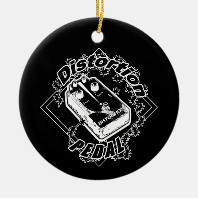 Electric Guitar Distortion Pedal - Black & White Ceramic Ornament | Zazzle
