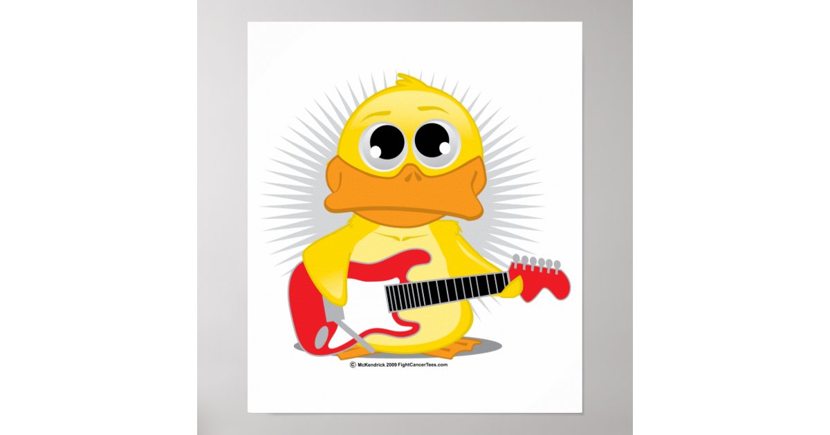 Electric Guitar Duck Poster | Zazzle