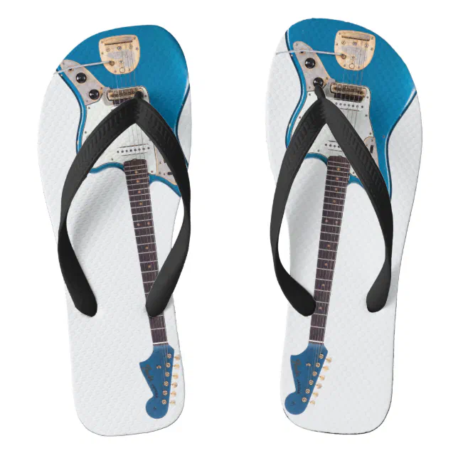 Electric Guitar Rock Band Music Air Beach Party Flip Flops | Zazzle