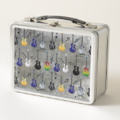 Electric Guitars And Music Notes Metal Lunch Box | Zazzle