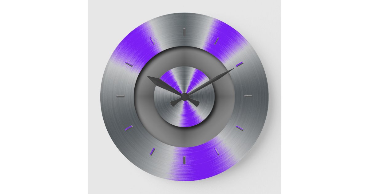 Electric Indigo Highlighted Color Complementing Large Clock | Zazzle