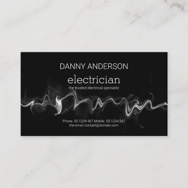 Electric Lightning Strike Electrical Contractor Business Card | Zazzle