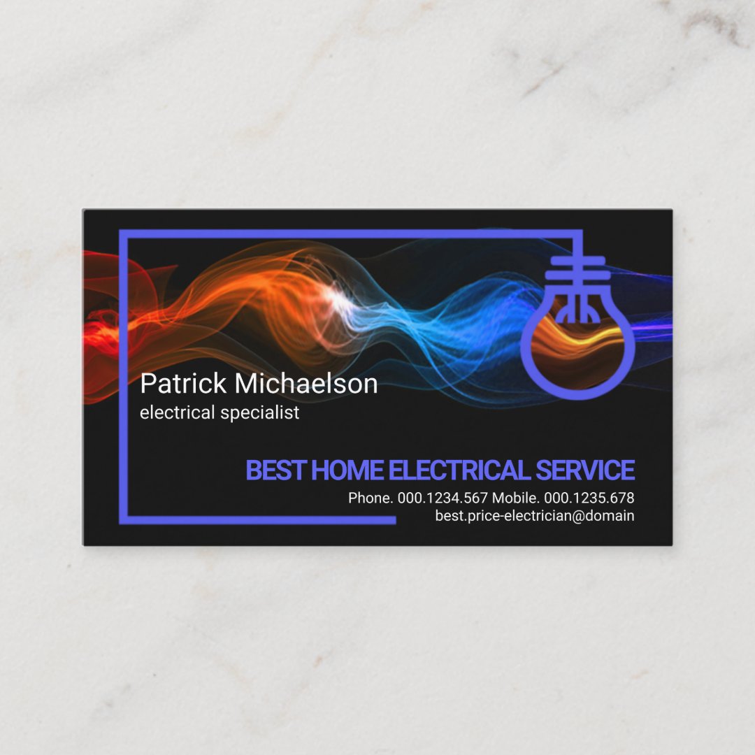 Electric Lightning Wire Circuit Frame Electrician Business Card | Zazzle