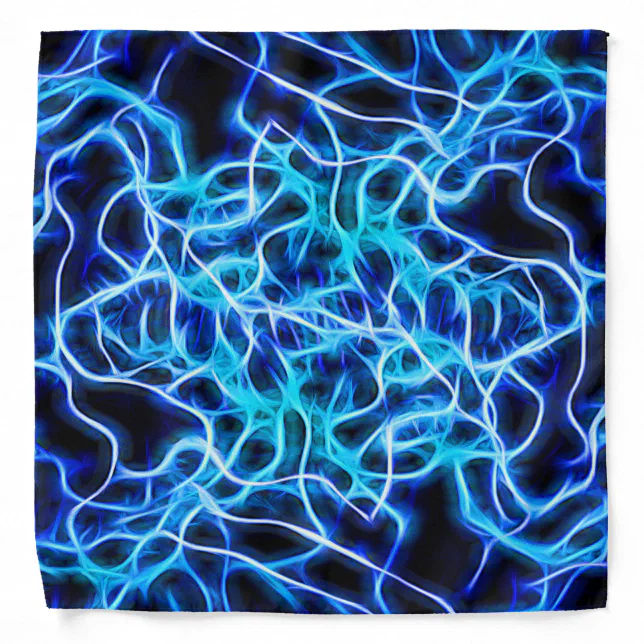 Electric Neon Blue Tesla Coil Lightning Bandana | Zazzle