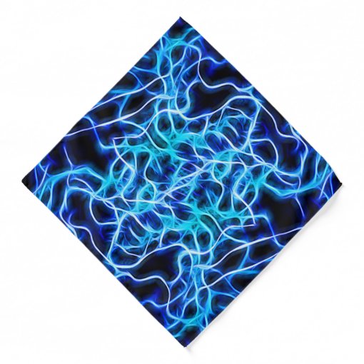 Electric Neon Blue Tesla Coil Lightning Bandana | Zazzle
