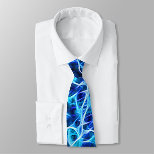 Electric Neon Blue Tesla Coil Lightning Tie | Zazzle