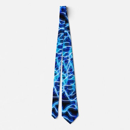 Electric Neon Blue Tesla Coil Lightning Tie | Zazzle