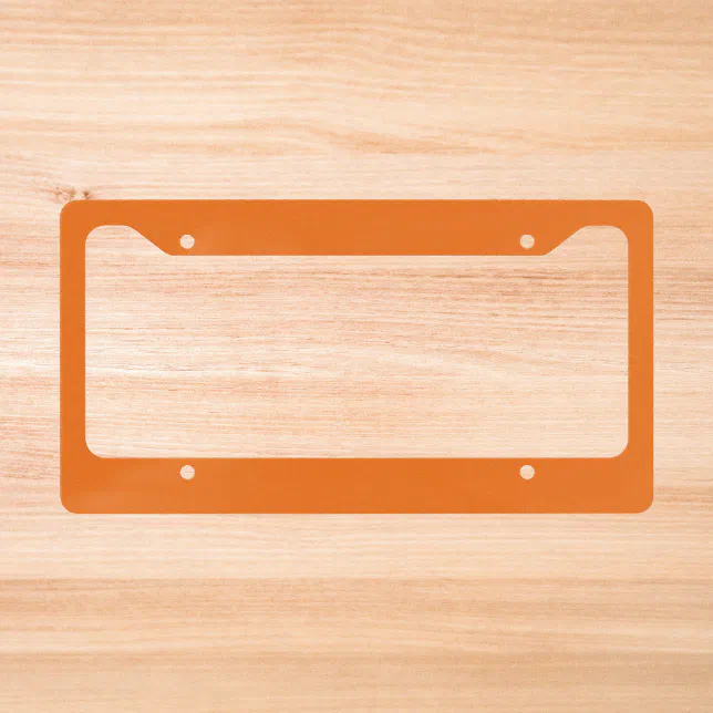 Electric Orange Solid Color License Plate Frame | Zazzle