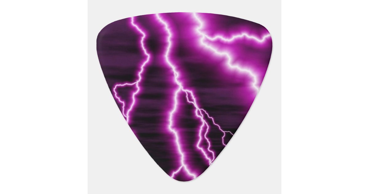 Electric Purple Lightning Bolt Guitar Pick | Zazzle
