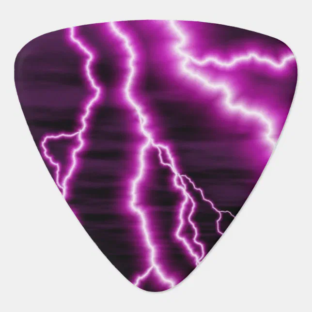 Electric Purple Lightning Bolt Guitar Pick | Zazzle