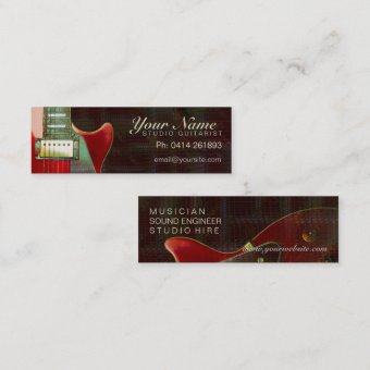 Electric Red Guitar mini business card | Zazzle