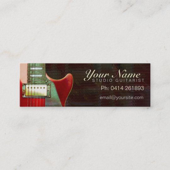 Electric Red Guitar mini business card | Zazzle.com