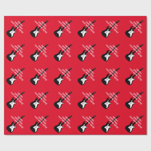 Electric rock guitar Christmas Holiday gift Wrapping Paper | Zazzle