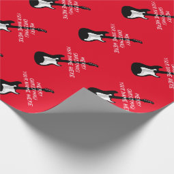 Electric rock guitar Christmas Holiday gift Wrapping Paper | Zazzle