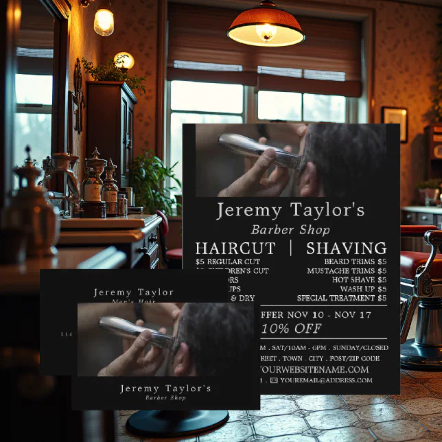 Electric Shave, Men's Barbers Business Card | Zazzle