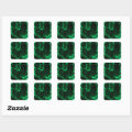 Electric Shock in Dark Green Square Sticker | Zazzle