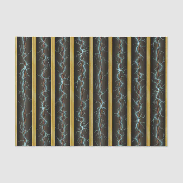 Electric Shock Industrial Fantasy Brass Stripes Tissue Paper | Zazzle