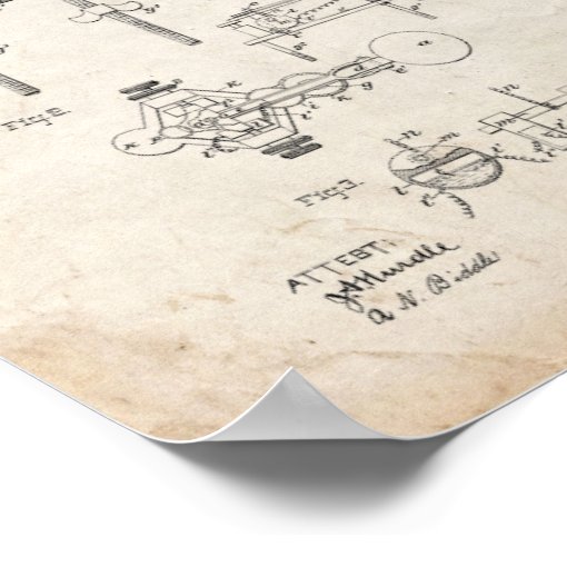 Electric Telegraph Key Patent - Old Look Poster | Zazzle