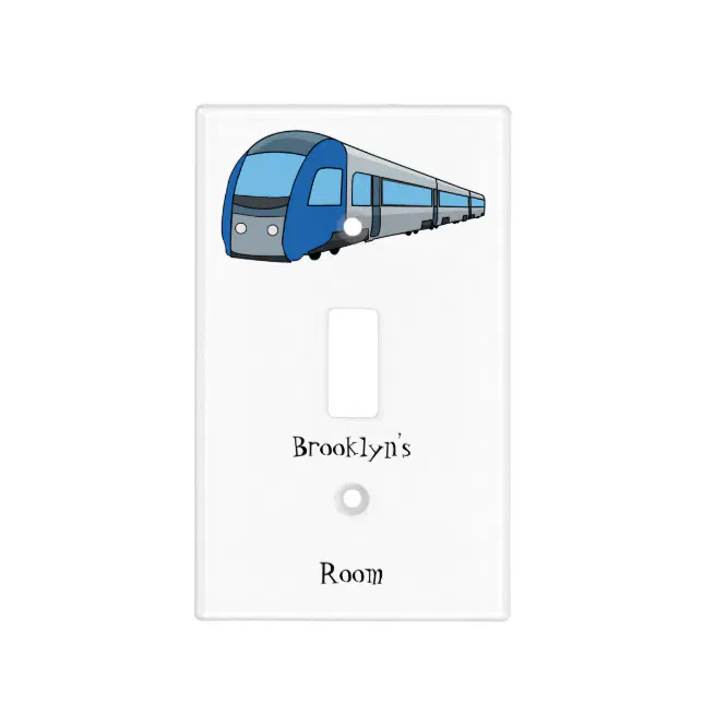 Electric train cartoon illustration light switch cover | Zazzle