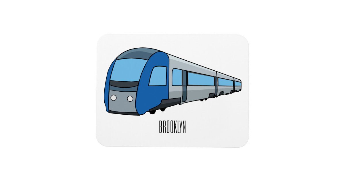 Electric train cartoon illustration magnet | Zazzle