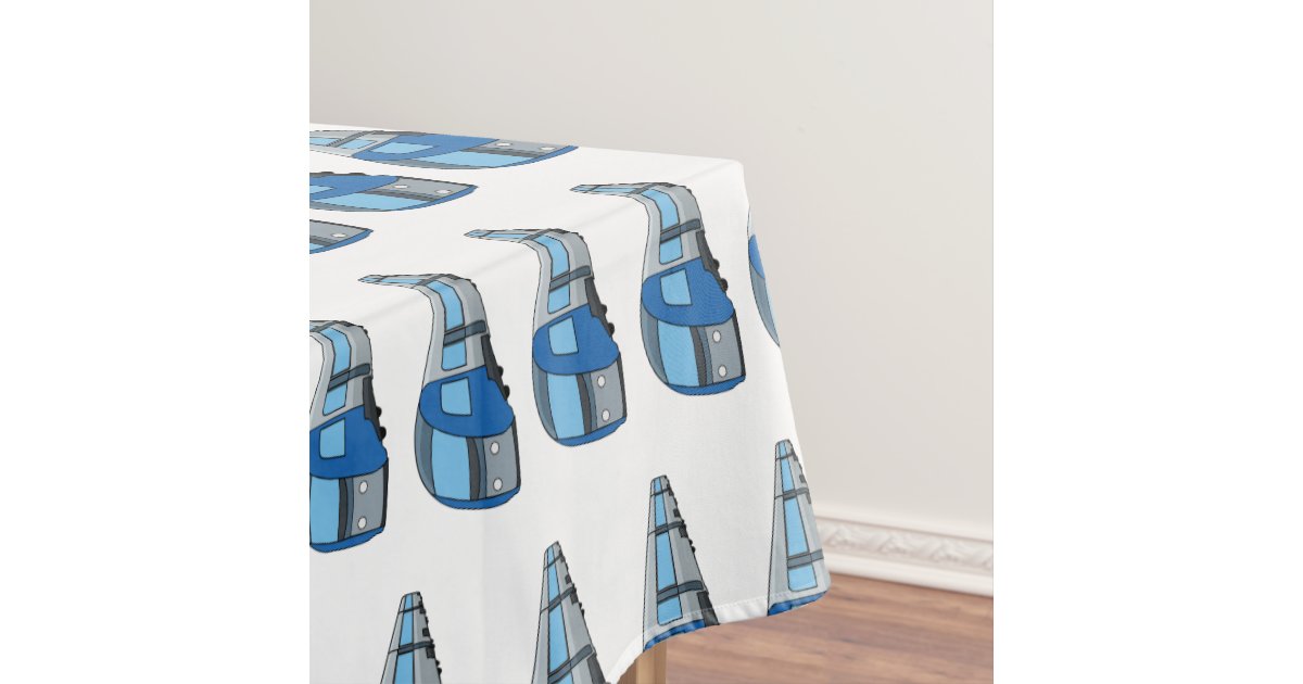 Electric train cartoon illustration tablecloth | Zazzle