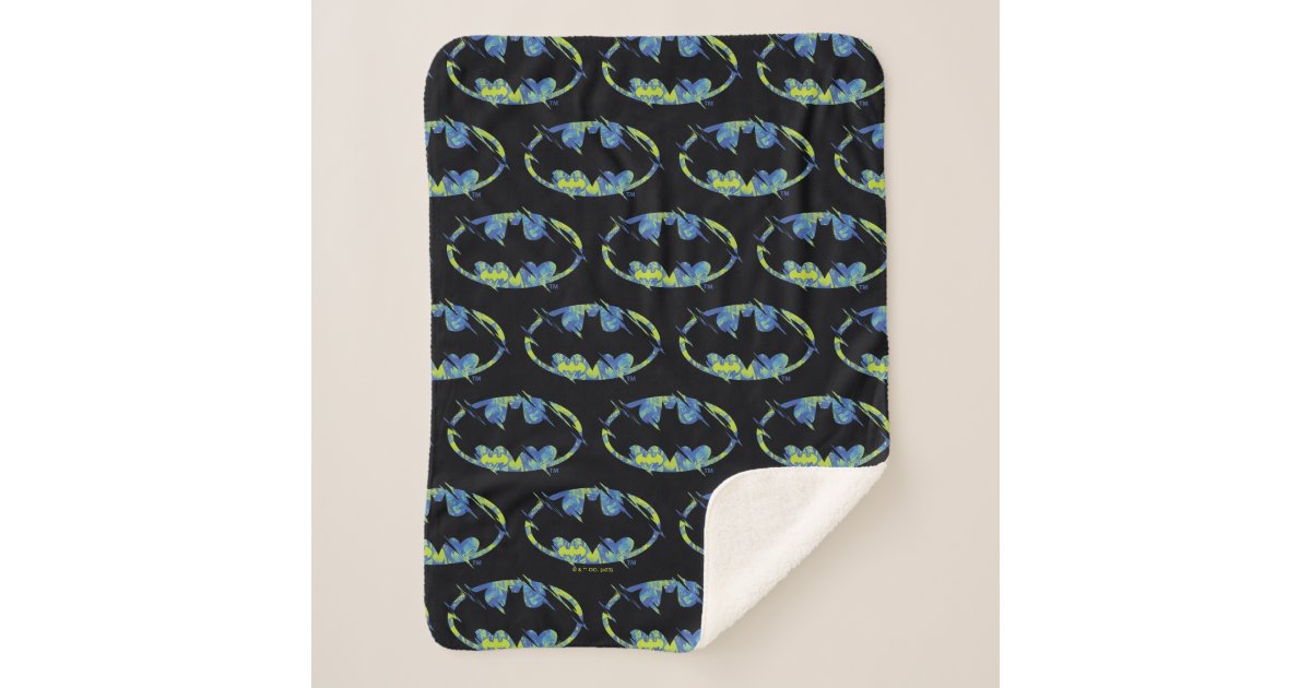 Electric Up Batman Symbol Sherpa Blanket | Zazzle