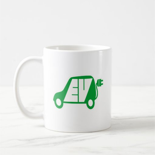 Electric Vehicle Green EV Icon Logo - Coffee Mug | Zazzle