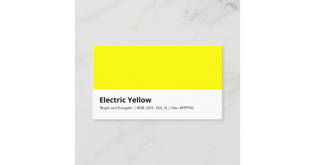 Electric Yellow | "Bright and Energetic" Business Card | Zazzle