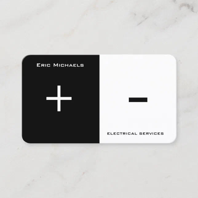 Electrical art two side split business card | Zazzle