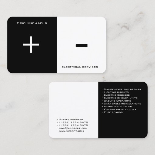 Electrical art two side split business card | Zazzle