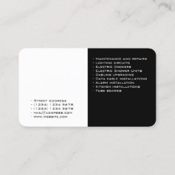 Electrical art two side split business card | Zazzle