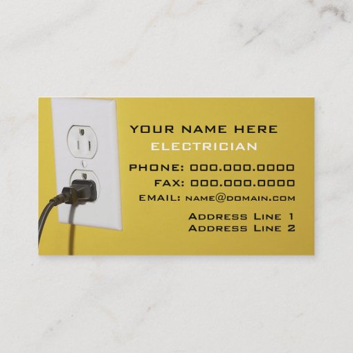 Electrical Business Card | Zazzle