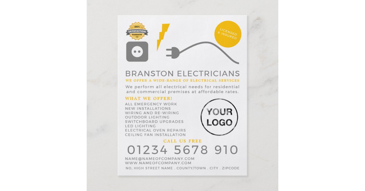 Electrical Cable, Electrician Advertising Flyer | Zazzle