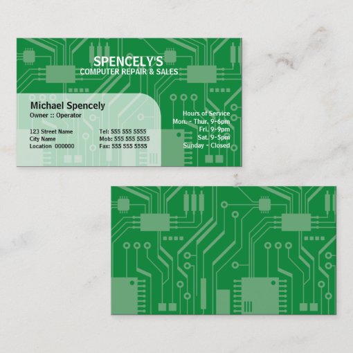 Electrical Circuit Board Business Card | Zazzle