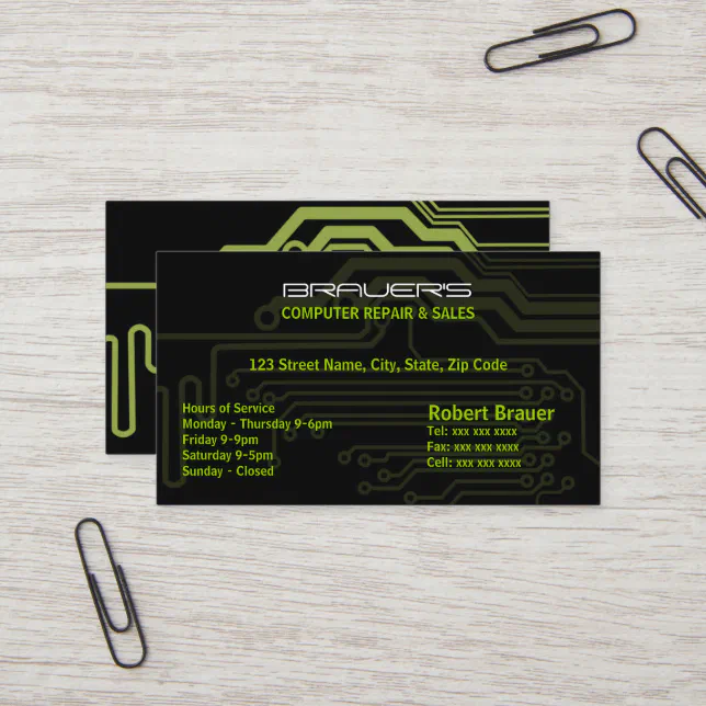 Electrical Circuit Board Business Card | Zazzle