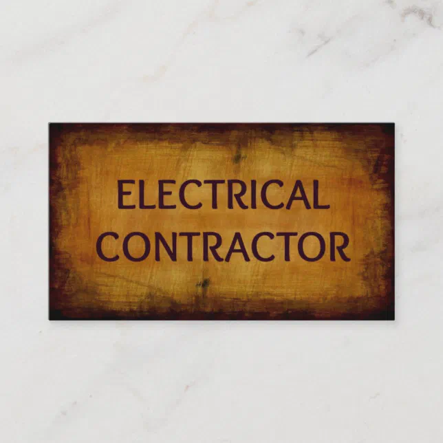 Electrical Contractor Antique Business Card | Zazzle