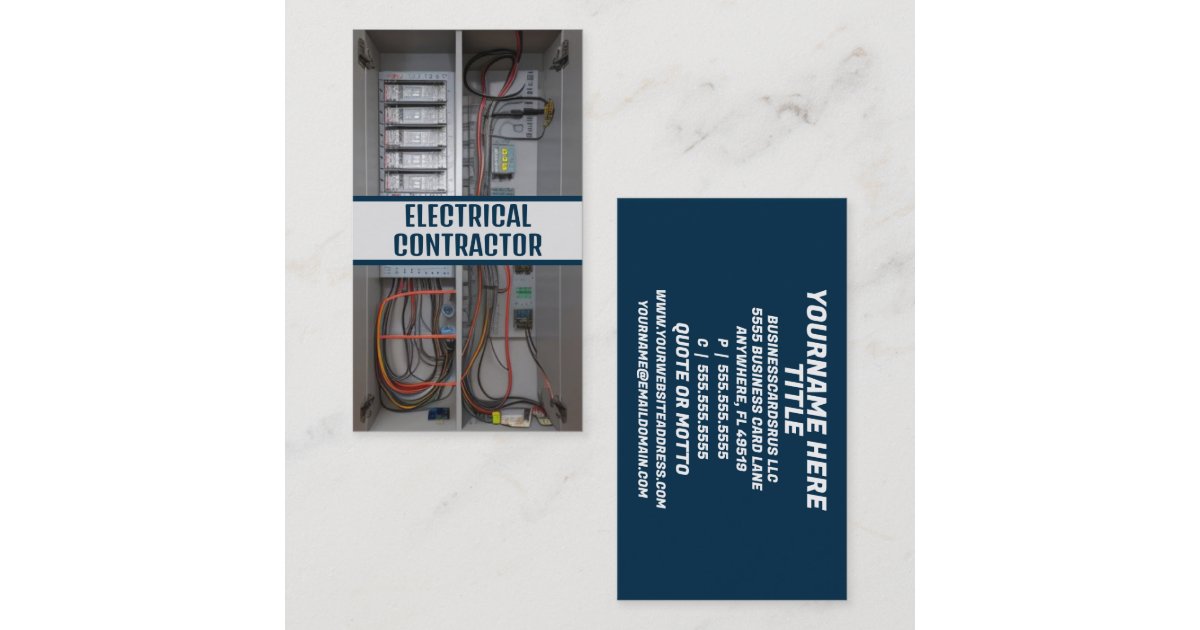Electrical Contractor Fuse Box Business Card | Zazzle