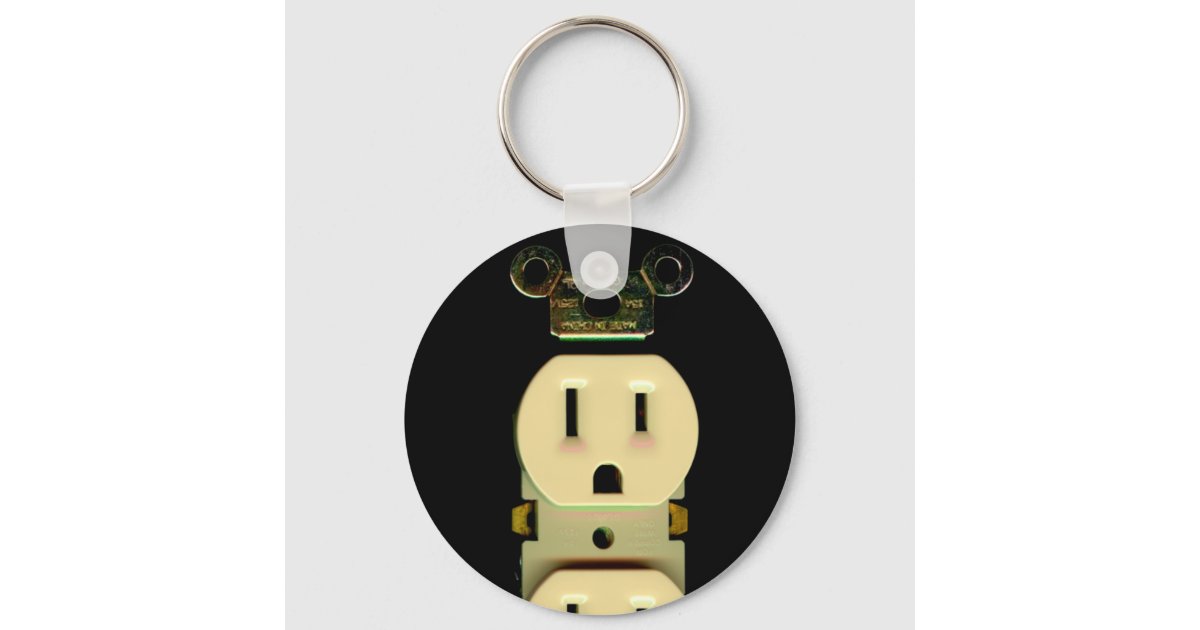 Electrical contractor outlet electricians business keychain | Zazzle