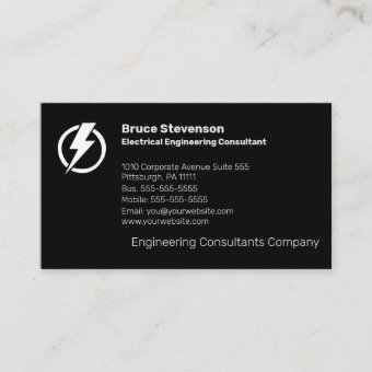 Electrical Engineering Consultant Business Card | Zazzle