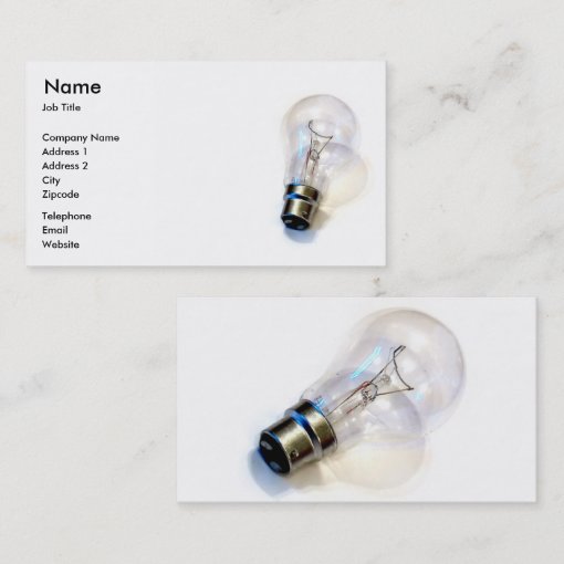 Electrical Lighting Light Bulb Business Card | Zazzle