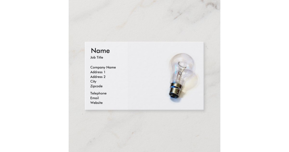 Electrical Lighting Light Bulb Business Card | Zazzle