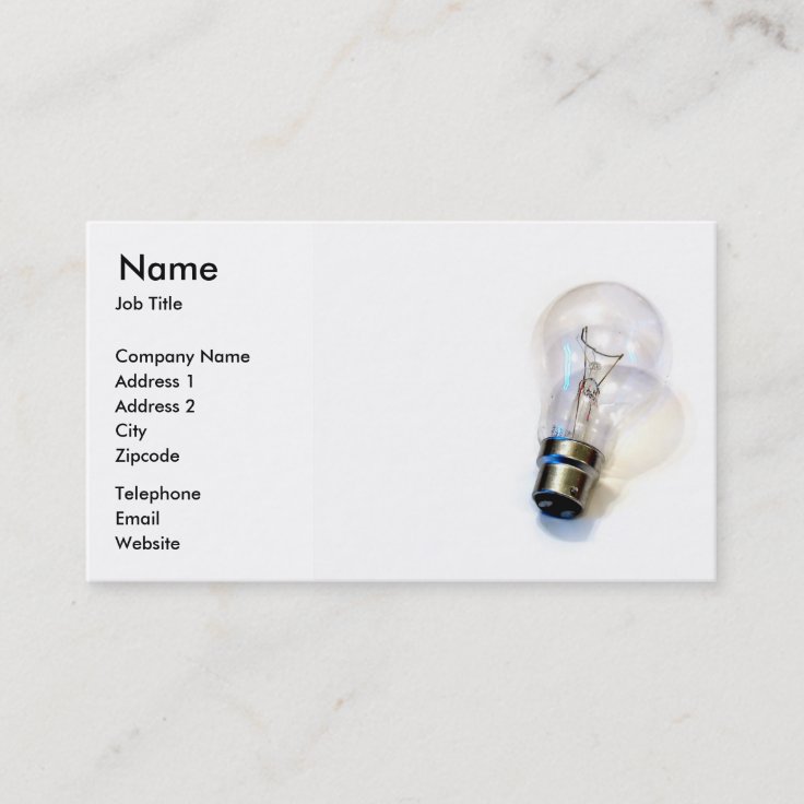 Electrical Lighting Light Bulb Business Card | Zazzle