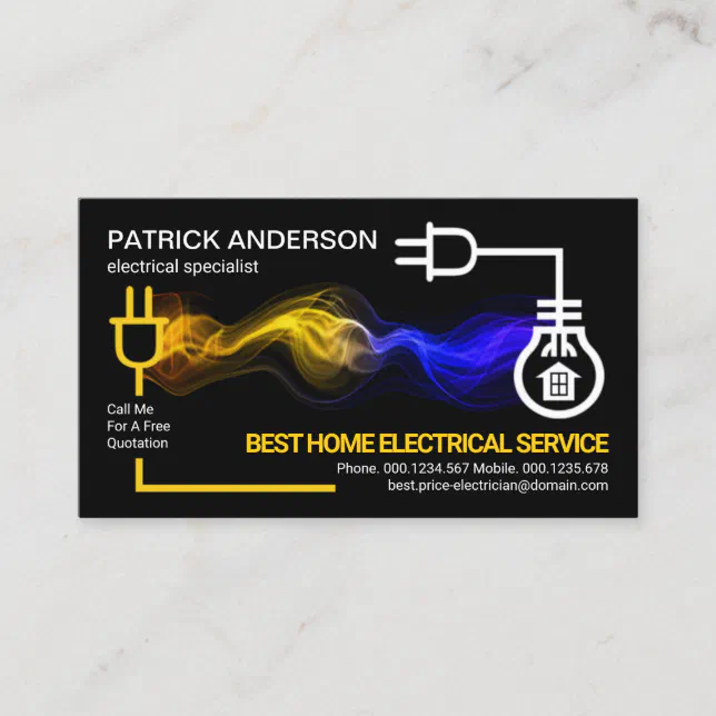 Electrical Lightning Bulb Circuit Electrician Business Card | Zazzle