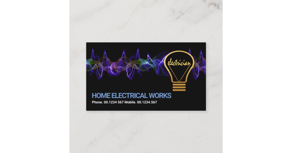 Electrical Lightning Creative Electrician Bulb Business Card | Zazzle