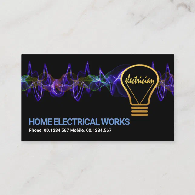 Electrical Lightning Creative Electrician Bulb Business Card | Zazzle