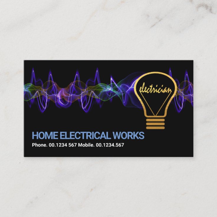 Electrical Lightning Creative Electrician Bulb Business Card | Zazzle
