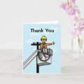 Electrical Lineman on Pole Thank You Card | Zazzle