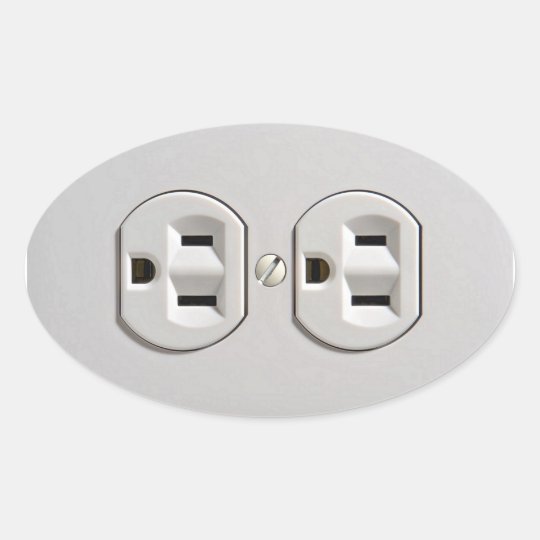 Electrical Outlet Plug-in Oval Sticker | Zazzle.com