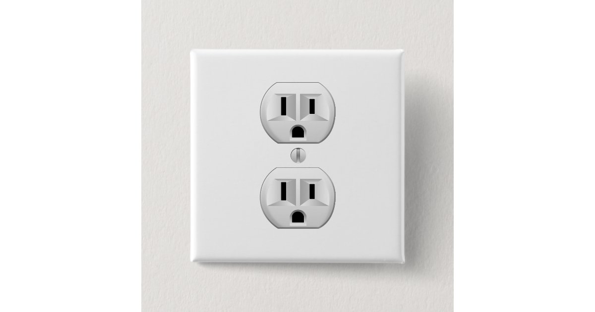 Electrical Plug Click to Customize Color Decor Button | Zazzle