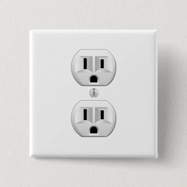 Electrical Plug Click to Customize Color Decor Button | Zazzle